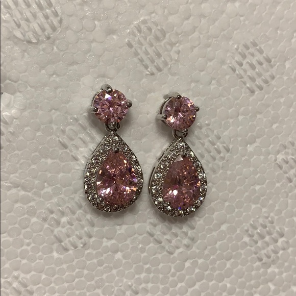 Jewelry | Stunning Pink Ice Teardrop Pierced Earrings | Poshmark